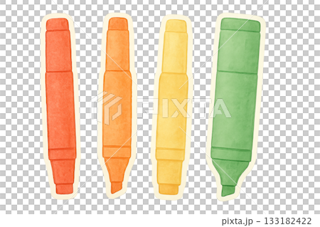 Four colorful markers isolated on transparent...のイラスト素材 [133182422] - PIXTA