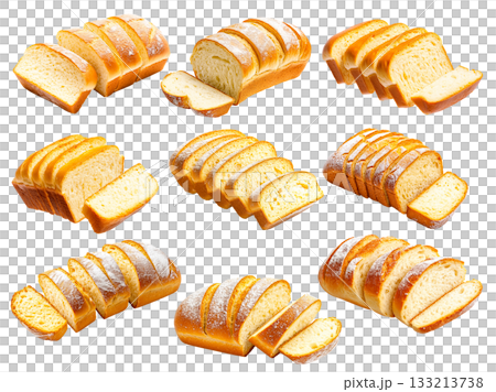 Set of English Muffin bread with a soft...-插圖素材 [133213738] - PIXTA圖庫