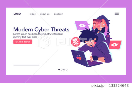 Vector illustration of a hacker in action...のイラスト素材 [133224648] - PIXTA