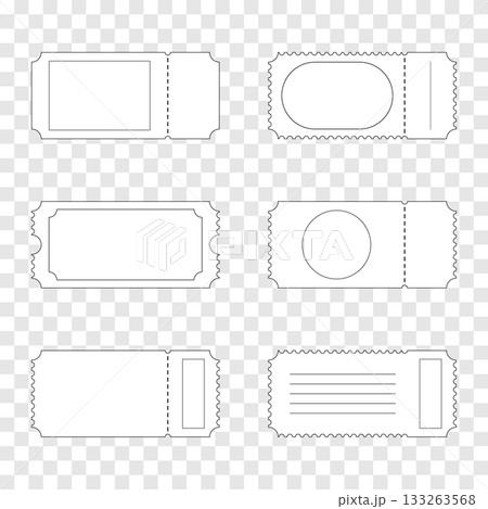 Collection of tear-off ticket templates with...のイラスト素材 [133263568] - PIXTA
