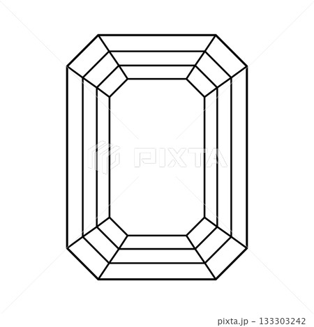 Diamond Emerald cut shape. Diamond top view....のイラスト素材 [133303242] - PIXTA