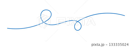 Horizontal blue swirl line, vector decorative...のイラスト素材 [133335024] - PIXTA