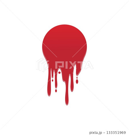 Dripping paint icon logo. Current liquid. Paint...のイラスト素材 [133351969 ...