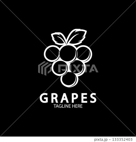 Grapes Vector Logo Icon isolated. Organic Wine...のイラスト素材 [133352403 ...