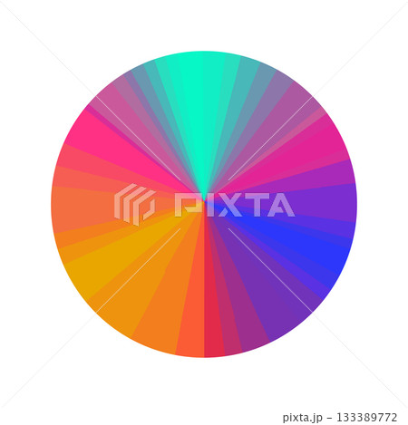 Vibrant Radial Color Wheel Spectrum with Neon...のイラスト素材 [133389772] - PIXTA