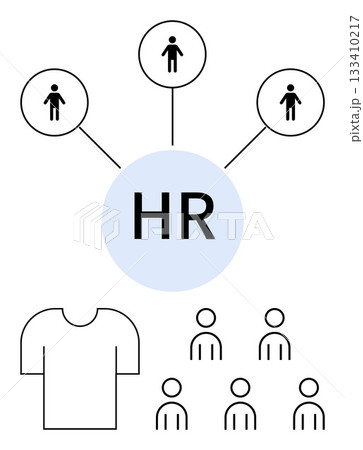 HR central node with lines connecting to...のイラスト素材 [133410217] - PIXTA