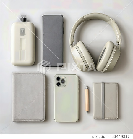 Modern Tech Accessories Including Headphones,...のイラスト素材 [133449837] - PIXTA