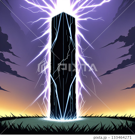 Mysterious monolith erupts with powerful...のイラスト素材 [133464271] - PIXTA