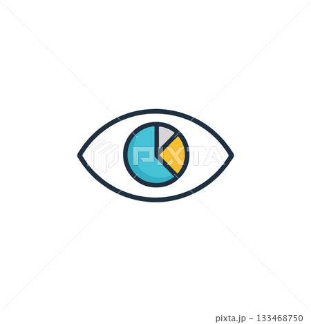 Analytical vision: Eye icon with pie chart...のイラスト素材 [133468750] - PIXTA