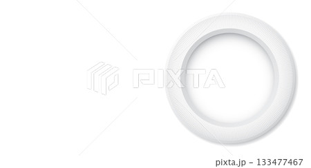3D bulge circle frame on white background...のイラスト素材 [133477467] - PIXTA