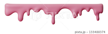 Realistic pink liquid drips with smooth 3D...のイラスト素材 [133488374] - PIXTA