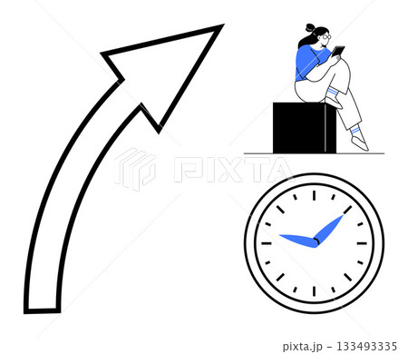 Upward arrow indicating progress, individual...のイラスト素材 [133493335] - PIXTA