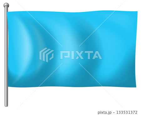 Waving Blue Flag on Silver Flagpole Vector...のイラスト素材 [133531372] - PIXTA