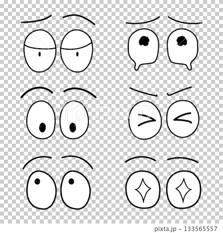 Eyes anime hand drawn facial expression...のイラスト素材 [133565557] - PIXTA