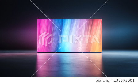 Vibrant LED screen displaying dynamic colors in...のイラスト素材 [133573001 ...