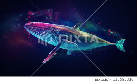 colorful illustration of magic fantasy whale...のイラスト素材 [133583330] - PIXTA