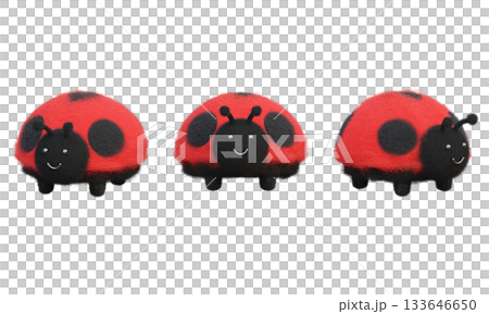 felt texture ladybug character 3D graphicのイラスト素材 [133646650] - PIXTA