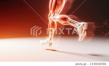 Running Leg Motion with Muscle Activation Gradientのイラスト素材 [133648566 ...