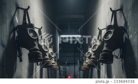 An unsettling low-angle view of multiple gas...のイラスト素材 [133684338] - PIXTA