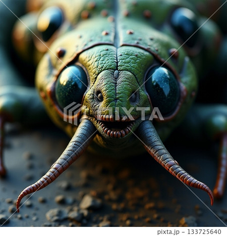 Unique alien insect resting on a surface with...のイラスト素材 [133725640] - PIXTA