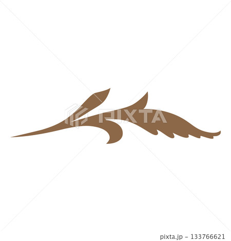 Fancy decorative leaves element, vector brown...のイラスト素材 [133766621] - PIXTA