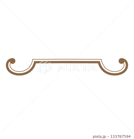 Vintage curved symmetrical line in gold,...のイラスト素材 [133767594] - PIXTA