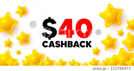 Cashback winner banner with 3d stars. Golden...のイラスト素材 [133784473] - PIXTA