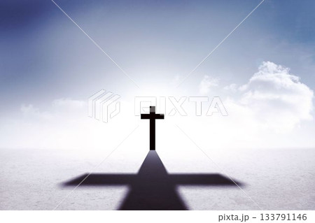Showing dark cross structure casting elongated...のイラスト素材 [133791146 ...
