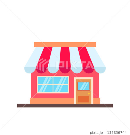 Cute Small Shop Vector Illustrationのイラスト素材 [133836744] - PIXTA