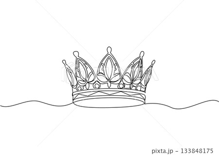 Single continuous line drawing tiara crown....のイラスト素材 [133848175] - PIXTA