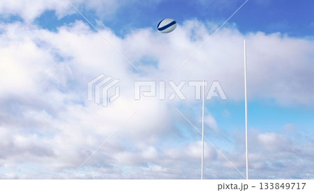Rugby ball flying between postsのイラスト素材 [133849717] - PIXTA