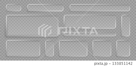 Liquid glass ui rectangle button collectionのイラスト素材 [133851142] - PIXTA