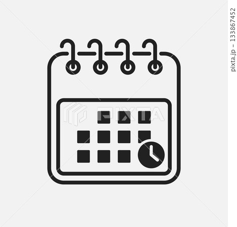 Icon page calendar pop up message timer or clockのイラスト素材 [133867452] - PIXTA