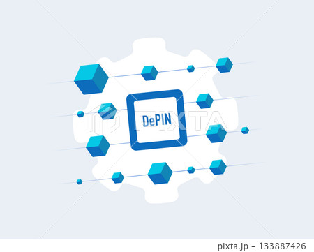 DePIN network illustration - decentralized...のイラスト素材 [133887426] - PIXTA