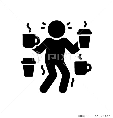 Excessive Caffeine Consumption Jitters Iconのイラスト素材 [133977327] - PIXTA
