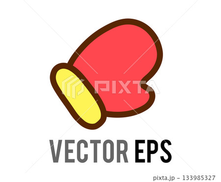 Cartoon mitten illustration with red and yellow...のイラスト素材 [133985327 ...