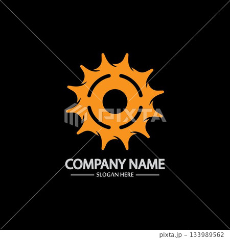 Gear vector logo isolated on a black...のイラスト素材 [133989562] - PIXTA