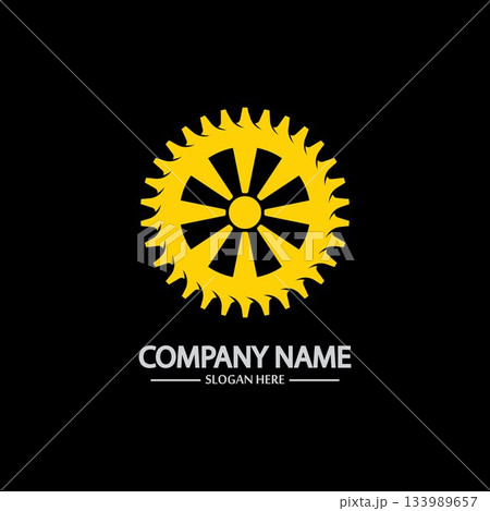 Gear vector logo isolated on a black...のイラスト素材 [133989657] - PIXTA