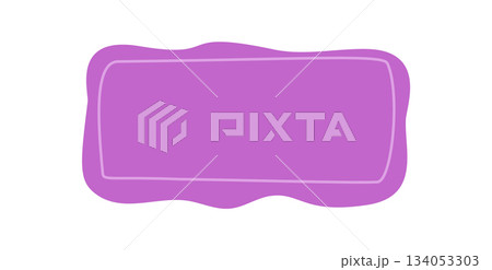 Hand drawn wavy rectangle label box as organic...のイラスト素材 [134053303 ...
