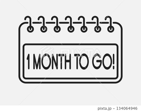 Countdown monthly calendar icon - 1 month to goのイラスト素材 [134064946] - PIXTA