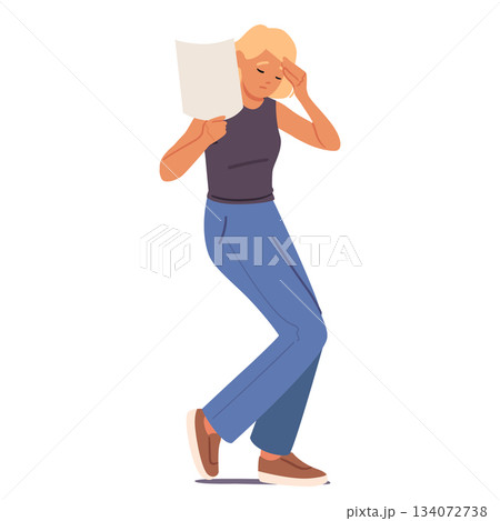 Young woman cartoon character playing drama...のイラスト素材 [134072738] - PIXTA