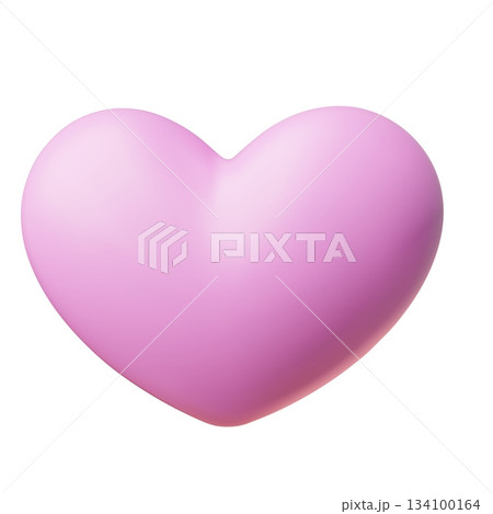 Realistic pink heart shape 3D plastic style...のイラスト素材 [134100164] - PIXTA