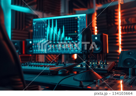AI Vocal Studio, modern music studio with...のイラスト素材 [134103664] - PIXTA