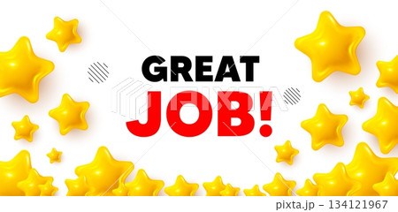 Great job winner banner with 3d stars. Golden...のイラスト素材 [134121967] - PIXTA