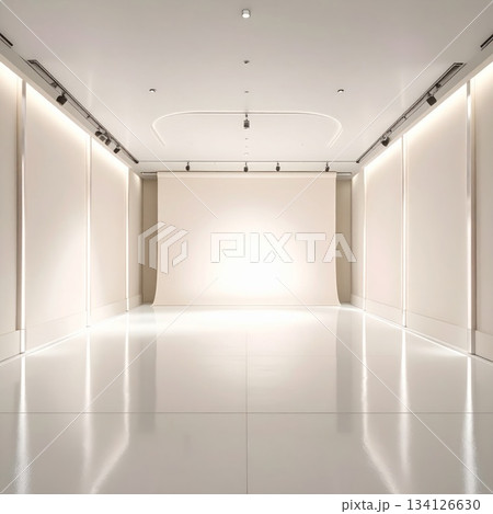 Modern White Studio Space With Soft Lighting...のイラスト素材 [134126630] - PIXTA