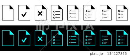 Complete Set of Document Status Icons: File,...のイラスト素材 [134127856] - PIXTA