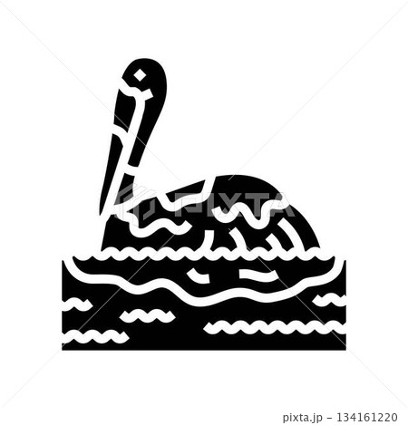 oiled bird glyph icon vector illustrationのイラスト素材 [134161220] - PIXTA