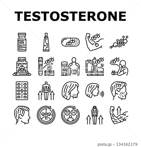 testosterone hormone level icons set vectorのイラスト素材 [134162179] - PIXTA