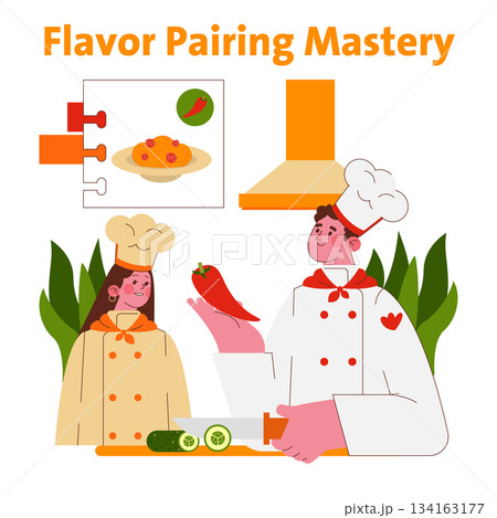 Vector illustration of two chefs discussing...のイラスト素材 [134163177] - PIXTA