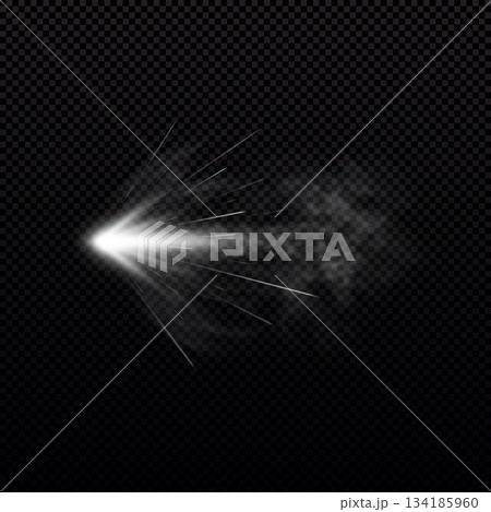 Gun shot with white fire and smoke effect,...のイラスト素材 [134185960] - PIXTA